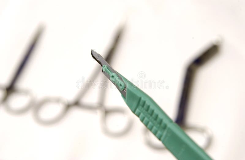 Scalpel and forceps stock photo. Image of hospital, operating - 21847826
