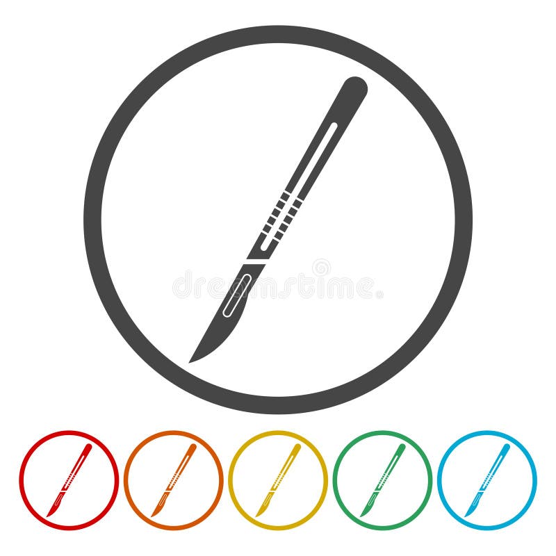 Scalpel Icons set stock vector. Illustration of intervention - 140682274