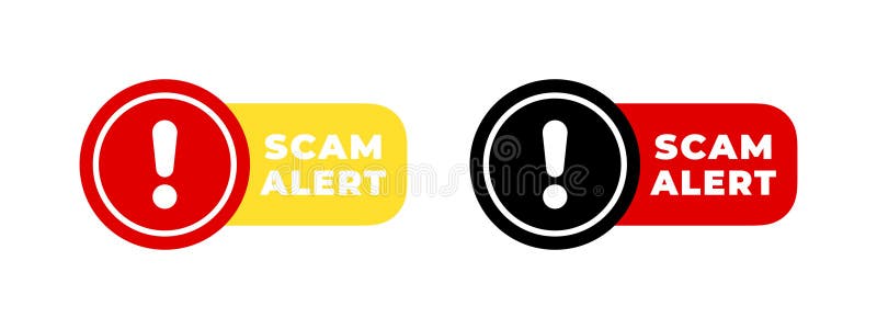 SCAM Alert Badges. Danger Warning Stock Illustration - Illustration of ...