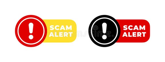 SCAM Alert Badges. Danger Warning Stock Illustration - Illustration of ...