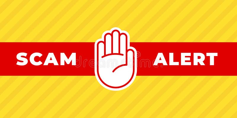 Banner with Red Scam Alert. Attention Sign. Neon Icon. Caution Warning ...
