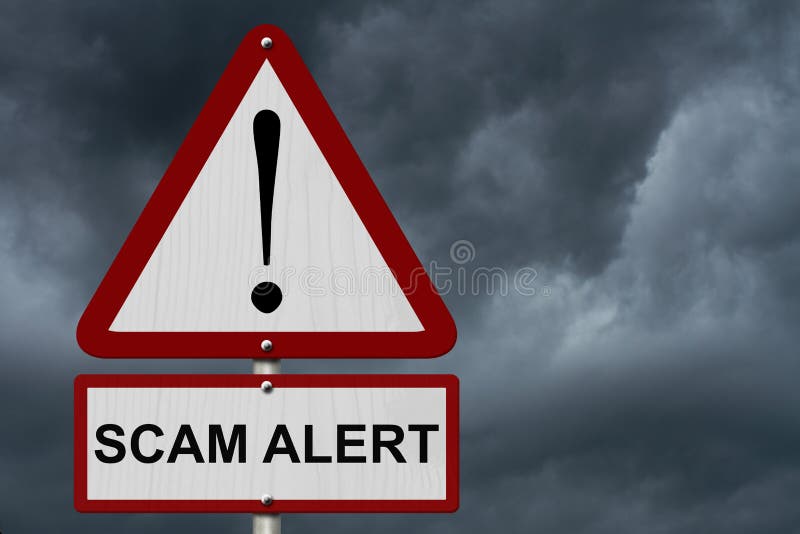 Scam Alert Caution Sign stock photo. Image of point, post - 45080276