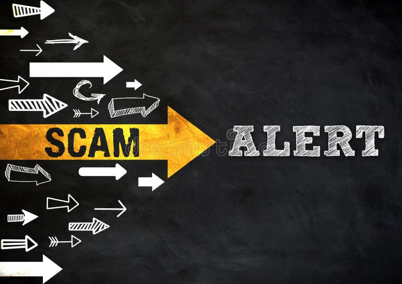 SCAM ALERT - Chalkboard Message Stock Photo - Image of scam, risk ...