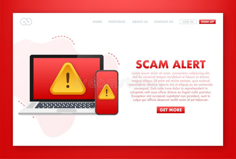 Scam Alert. Hacker Attack and Web Security Vector Concept, Phishing ...