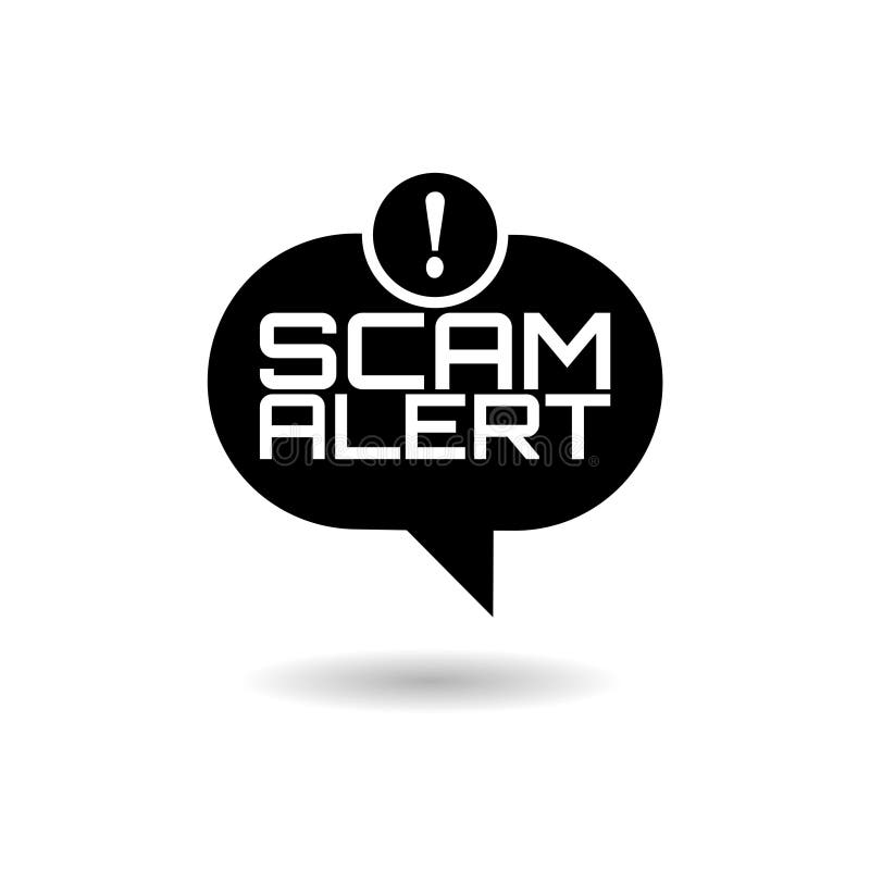 Scam Alert Logo Icon with Shadow Stock Vector - Illustration of fraud ...