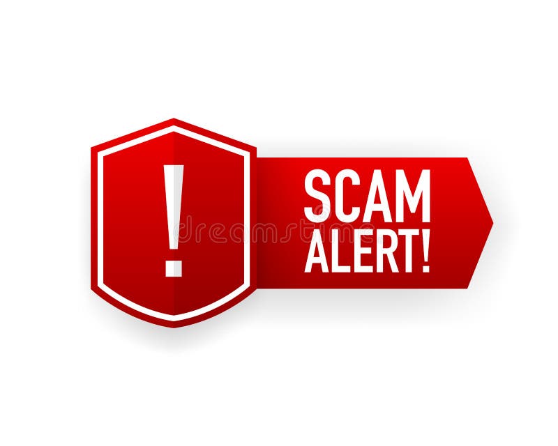 Scam Alert Red Banner. Scam Sign Label Isolated. Vector Illustration ...