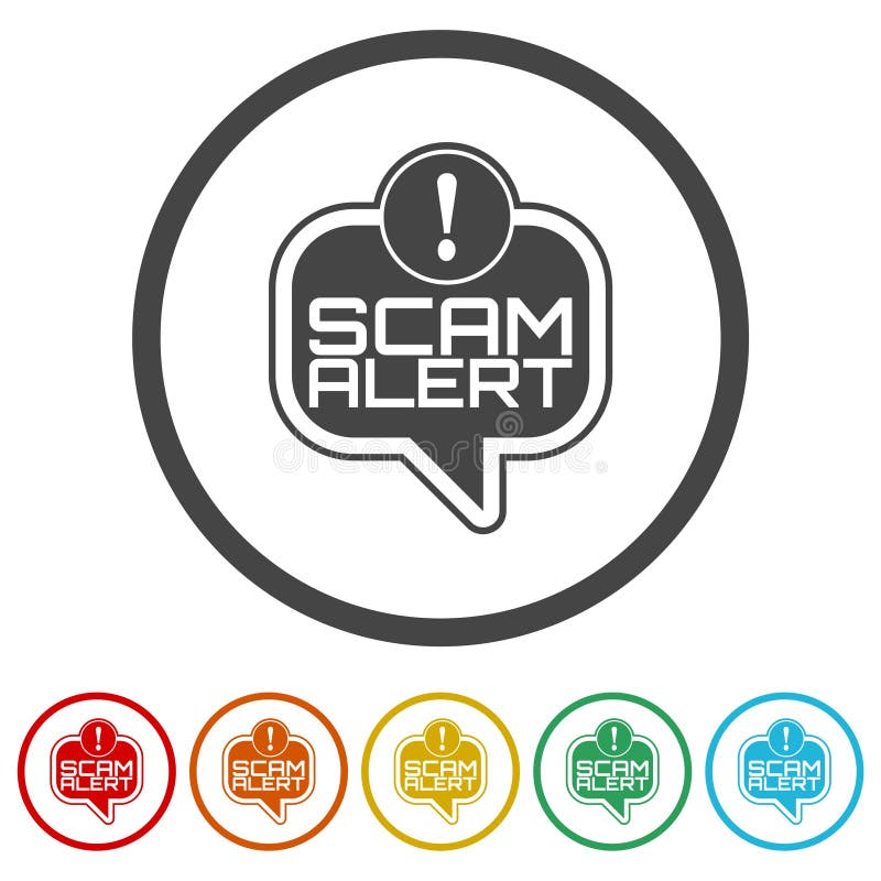 Scam Alert Ring Icon, Color Set Stock Vector - Illustration of charity ...