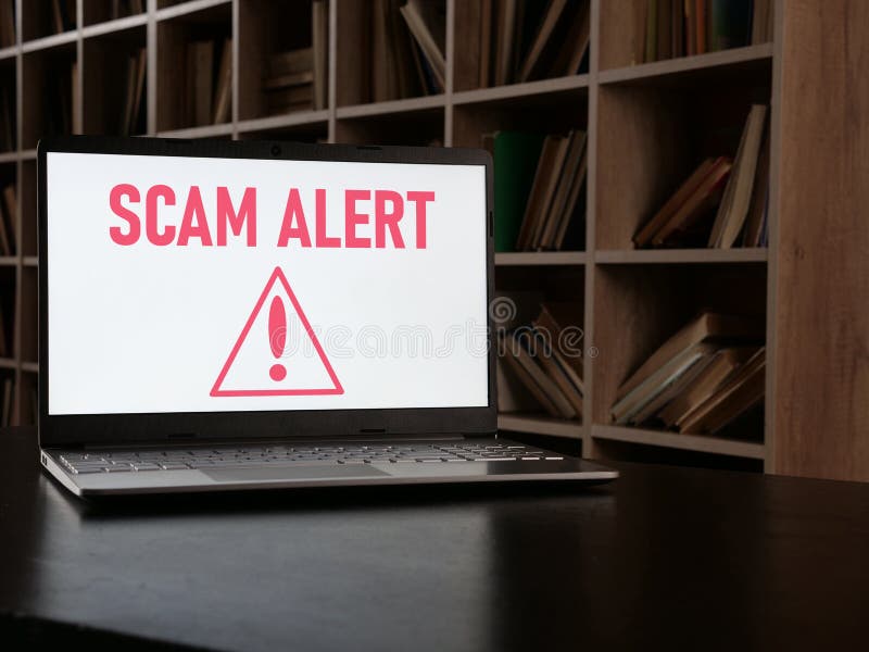 Scam Alert is Shown Using the Text Stock Image - Image of phishing ...