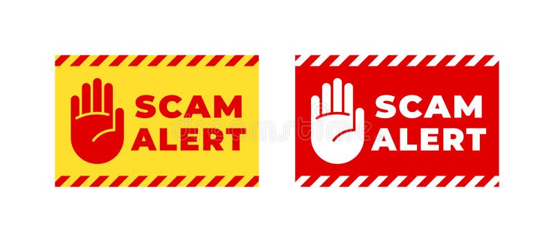 SCAM Alert Signs. Caution Badges Stock Vector - Illustration of vector ...