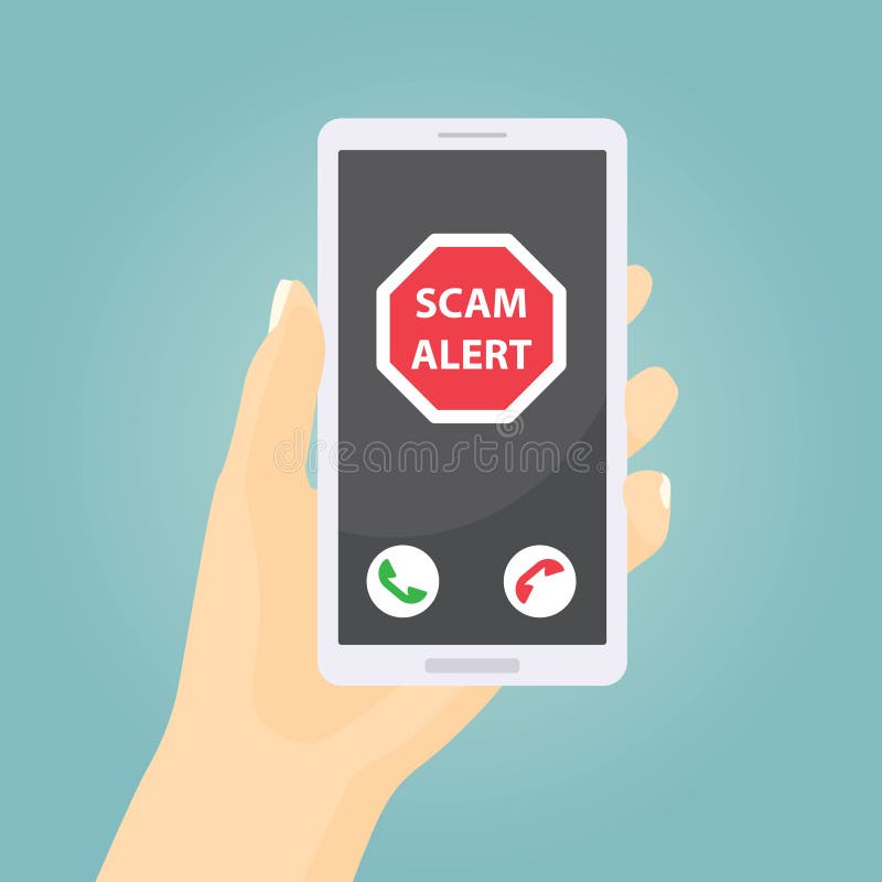 Scam Alert on Smartphone Screen Stock Vector - Illustration of hacker ...