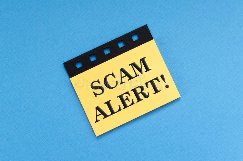 Scam alert on sticker stock photo. Image of safety, scams - 137932926