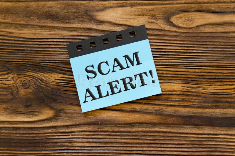 Scam alert on sticker stock image. Image of attention - 137933027