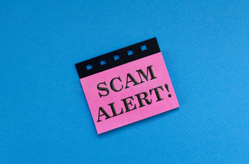 Scam alert on sticker stock image. Image of attention - 137933067