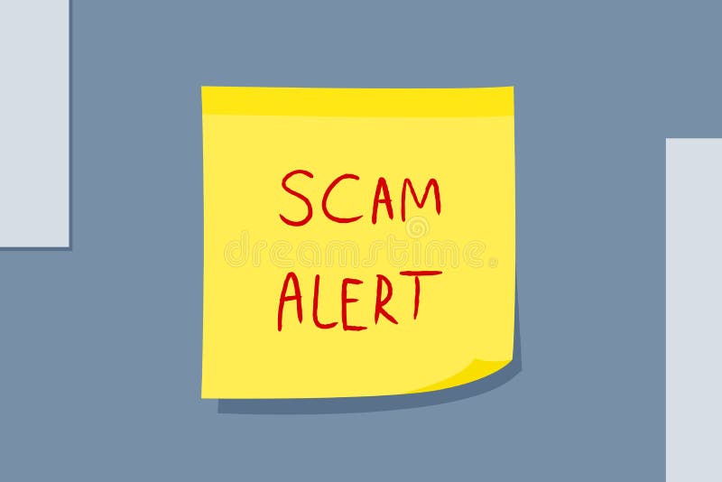 Scam alert sticky note stock vector. Illustration of memo - 252507448