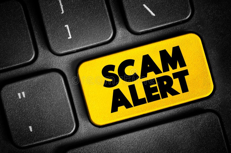 Scam Alert Text Button on Keyboard, Concept Background Stock ...