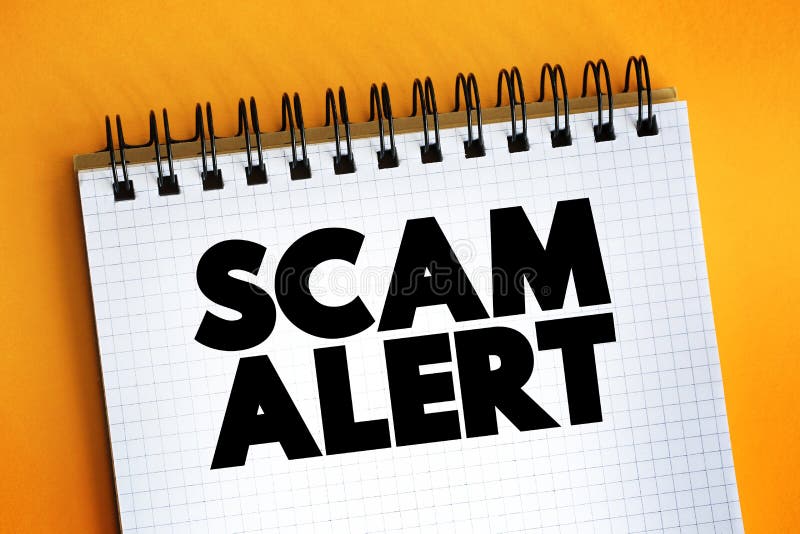 Scam Alert Text on Notepad, Concept Background Stock Image - Image of ...
