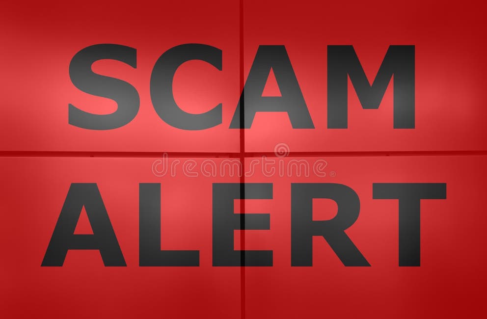 Scam alert text on red stock image. Image of design - 150968217