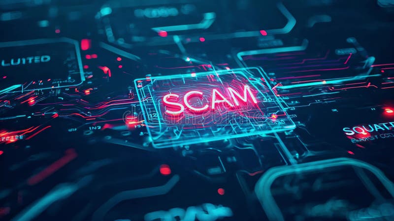 Scam Alert, Virtual Reality, Circuit Blue Board Stock Video - Video of ...