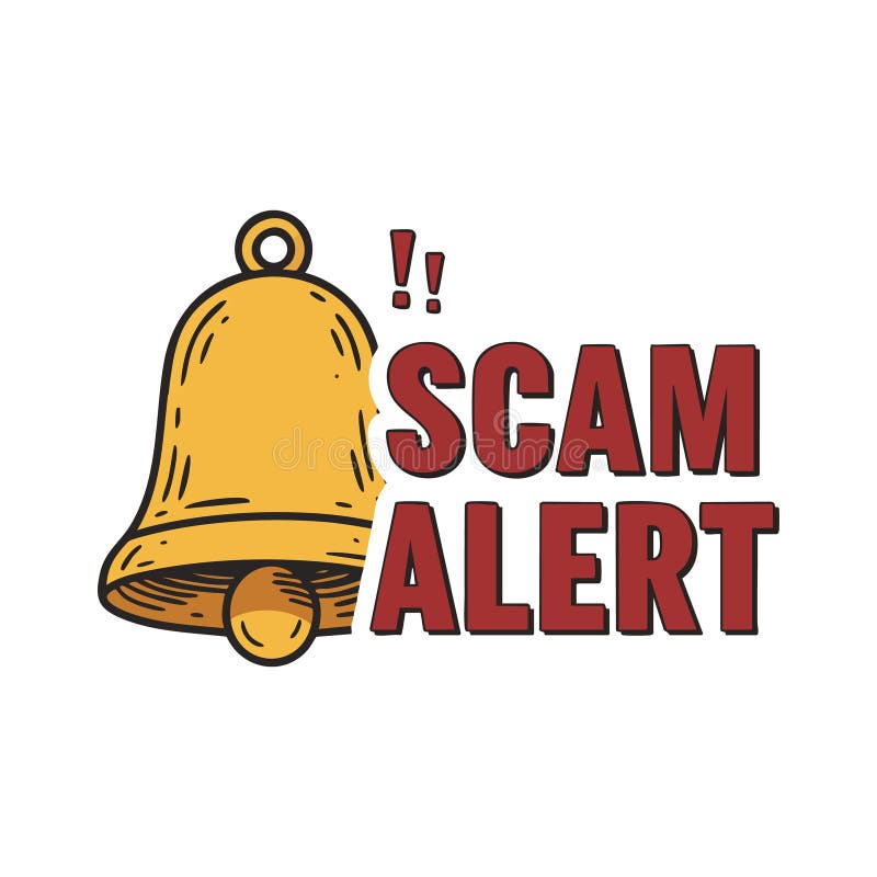 Scam Alert Warning Bell Icon with Exclamation Marks for Fraud and ...