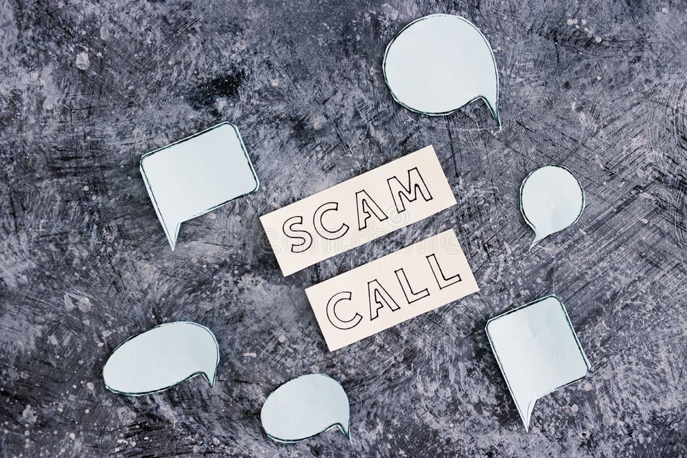 Scam Calls and Personal Data Theft, Text Surrounded by Comic Bubbles ...
