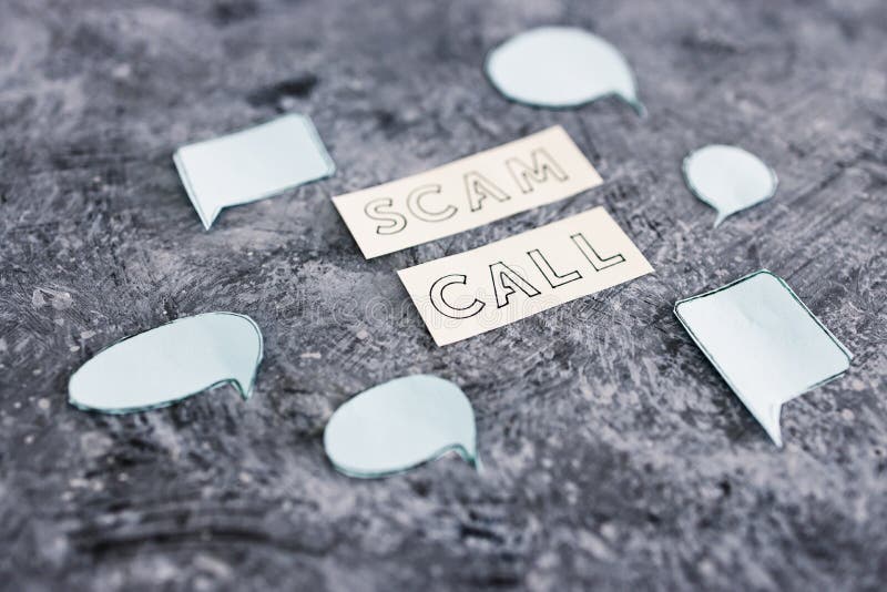 Scam Calls and Personal Data Theft, Text Surrounded by Comic Bubbles ...