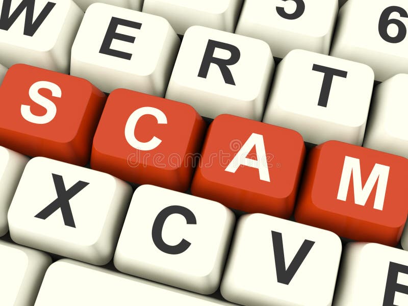 Scam Computer Keys Showing Swindles and Fraud Stock Photo - Image of ...
