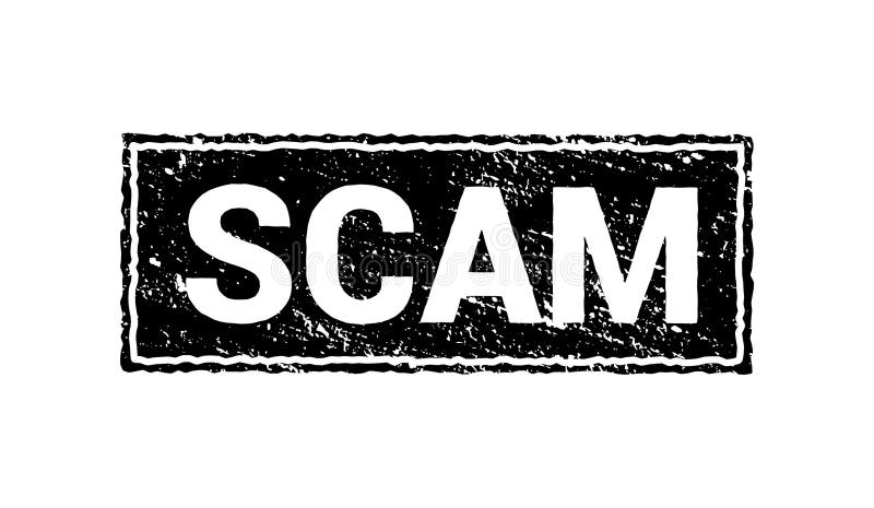Scam Grunge Black Stamp. Scam Square Sign Label Isolated Stock Vector ...