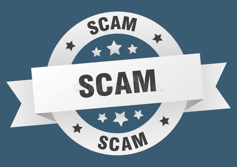 Scam ribbon sign stock vector. Illustration of vector - 158355786