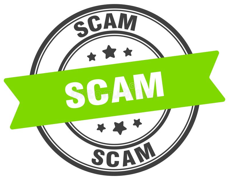 Scam Stamp. Scam Label on Transparent Background. Round Sign Stock ...