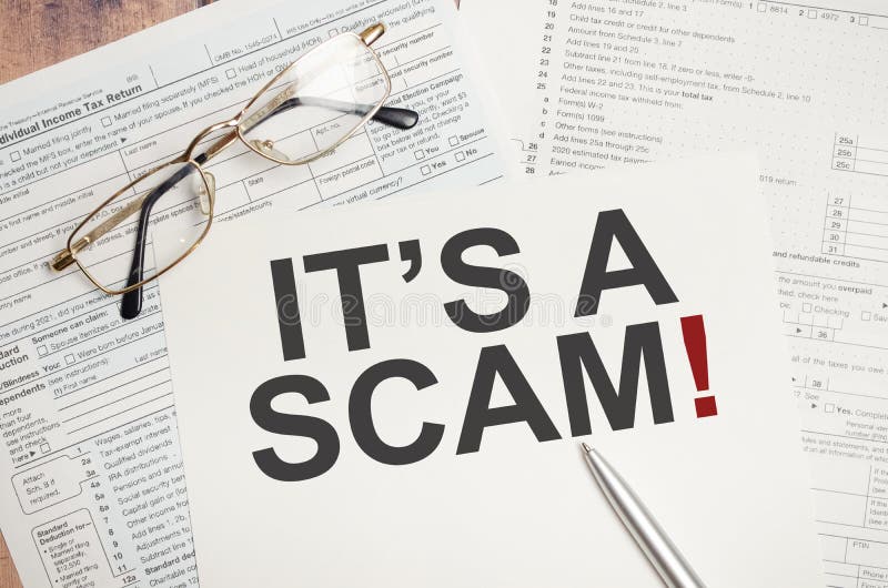 It is a Scam Text on Paper and Tax Forms Editorial Stock Photo - Image ...