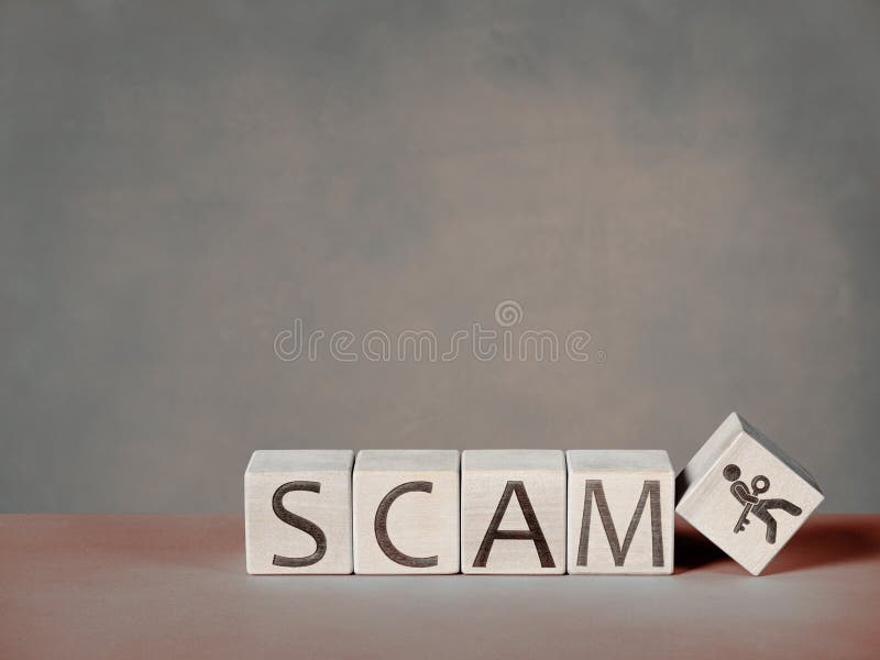 SCAM Text on Wood Blocks As a Personal Data Phishing Concept Stock ...