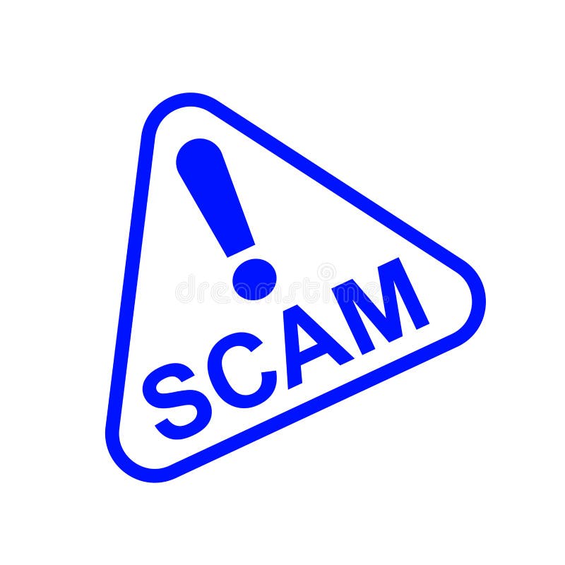 Scam Triangle Sign Red for Icon Isolated on White, Scam Warning Sign ...