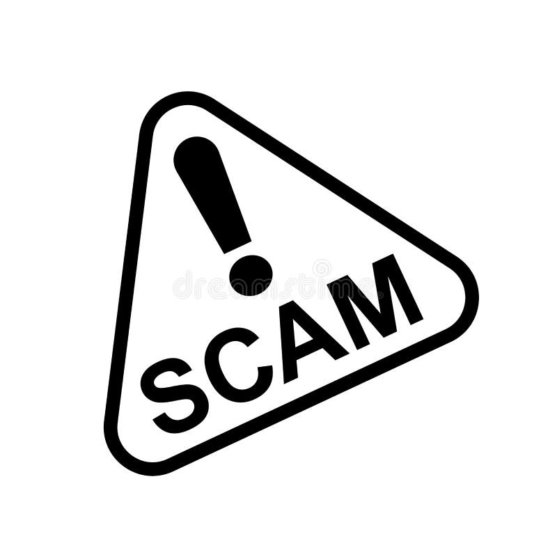 Scam Triangle Sign for Icon Isolated on White, Scam Warning Sign ...