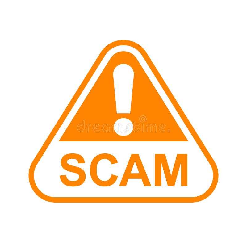 Scam Triangle Sign Red for Icon Isolated on White, Scam Warning Sign ...