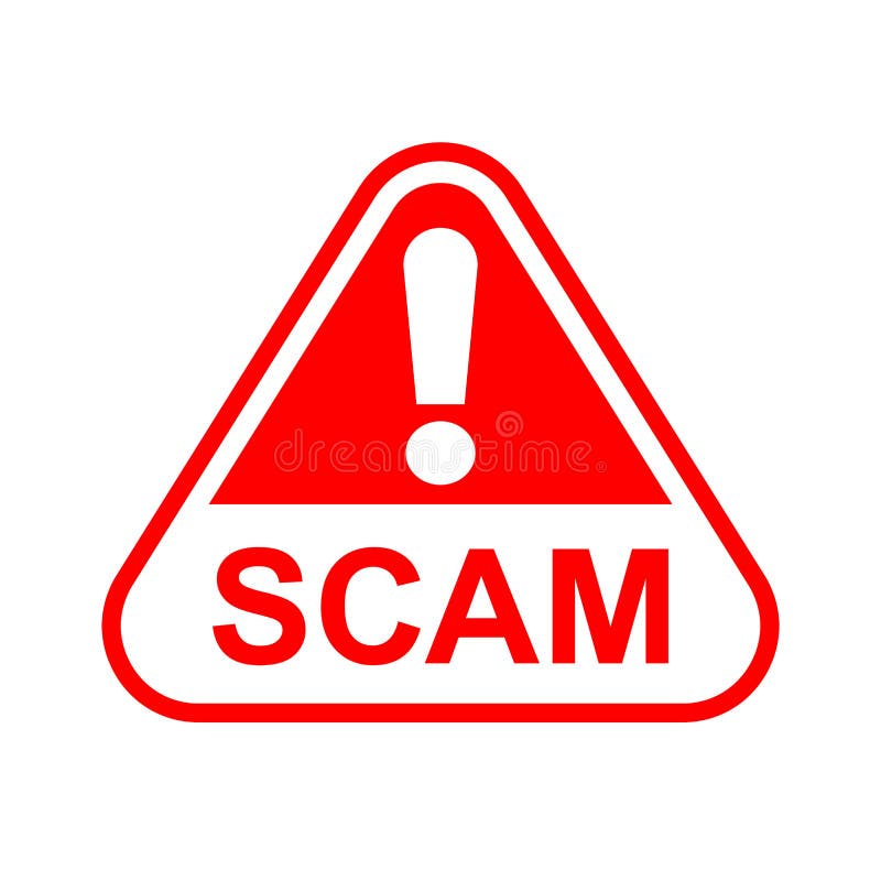 Scam Triangle Sign Label Red Yellow Isolated on White, Scam Warning ...