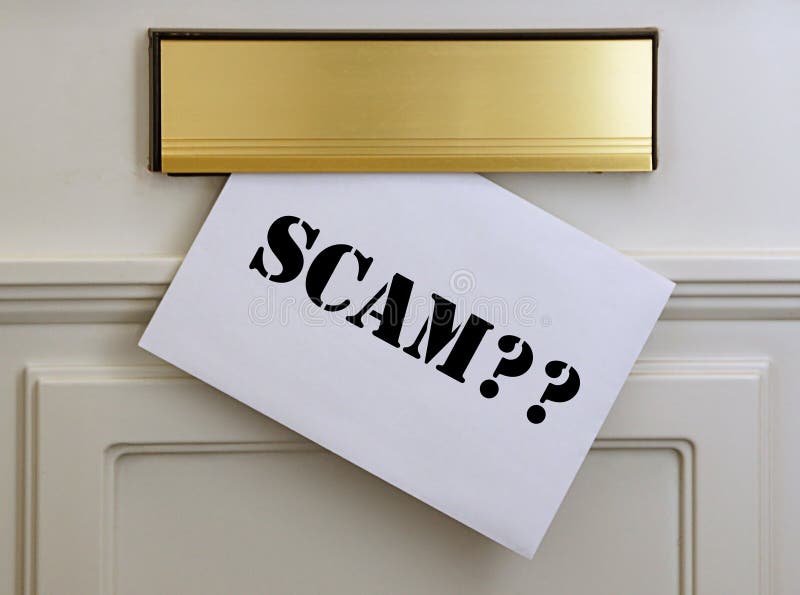 Scam Warning Letter - Black Letters on White Envelope Stock Photo ...