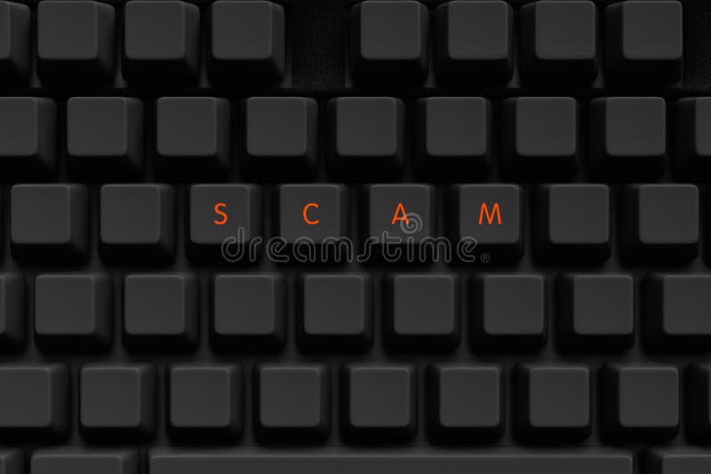 Scam Warning Message Showing on Computer Keyboard Stock Illustration ...