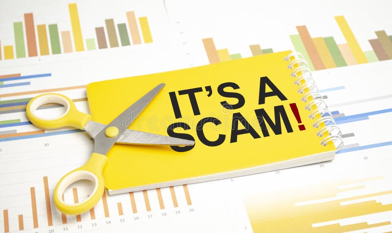 It is a Scam on White Notebook and Office Supplies Stock Photo - Image ...