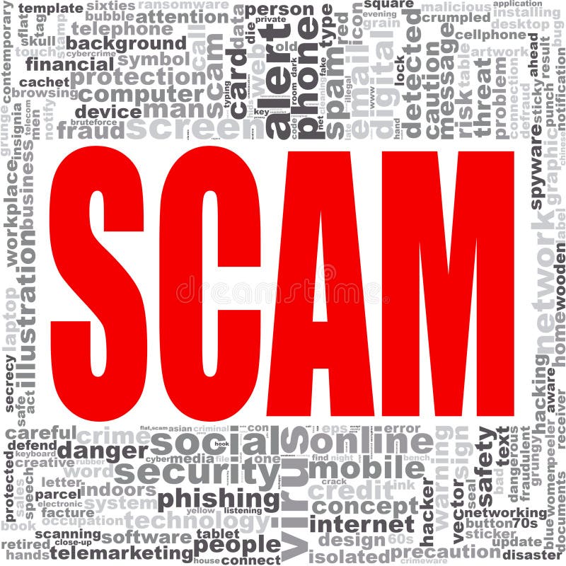 Scam 3D Word Swindle Con Game To Cheat You Out of Money Stock ...