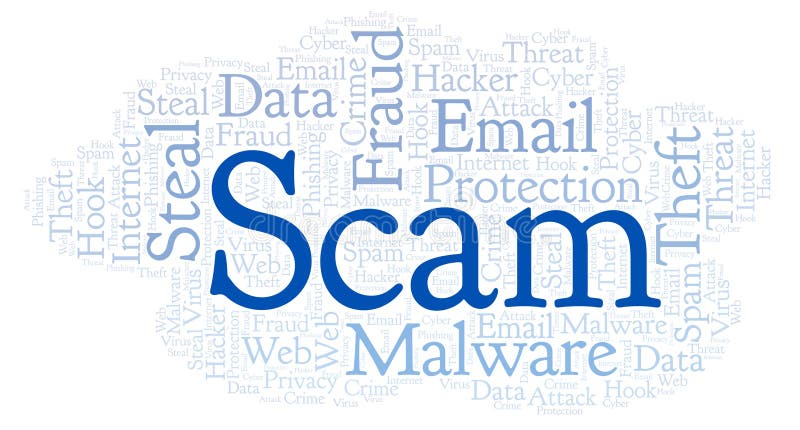 Scam Word Concepts Flat Color Vector Banner Stock Vector - Illustration ...