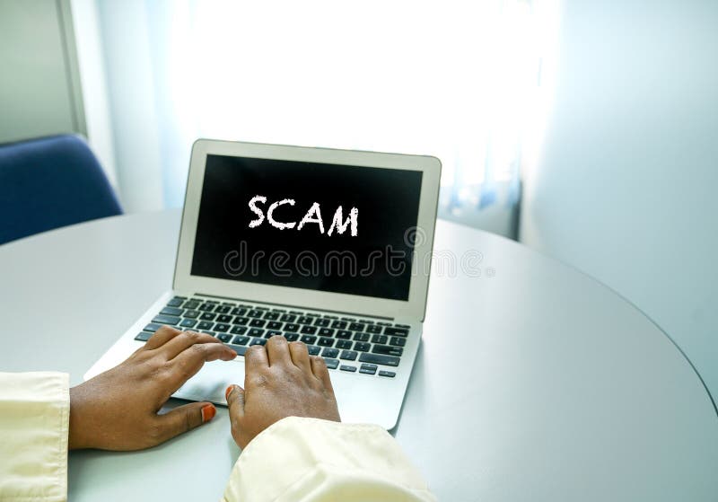 Scam Word on Computer Screen Stock Image - Image of dangerous, text ...