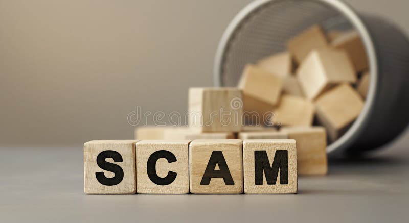 Scam - Word Concept from Wooden Blocks on Desk Stock Image - Image of ...