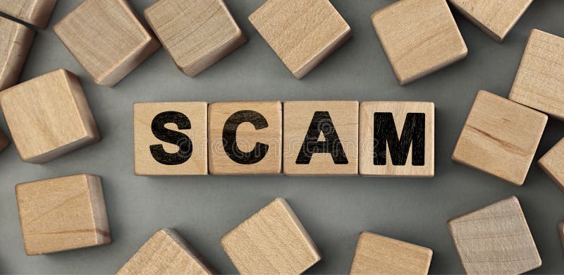 Scam - Word Concept from Wooden Blocks. Top View Stock Photo - Image of ...