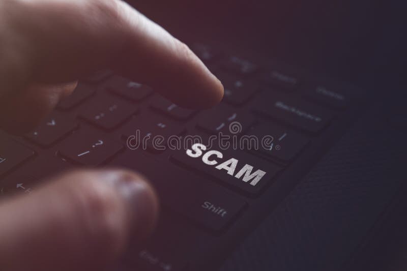 Scam word on PC keyboard stock photo. Image of mobile - 272083876