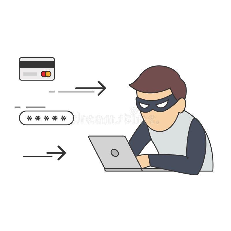 Scammer, Hacker or Internet Thief Stock Vector - Illustration of ...