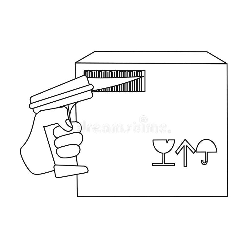 Scan the Bar Code on the Box. Logistics and Delivery Single Icon in ...