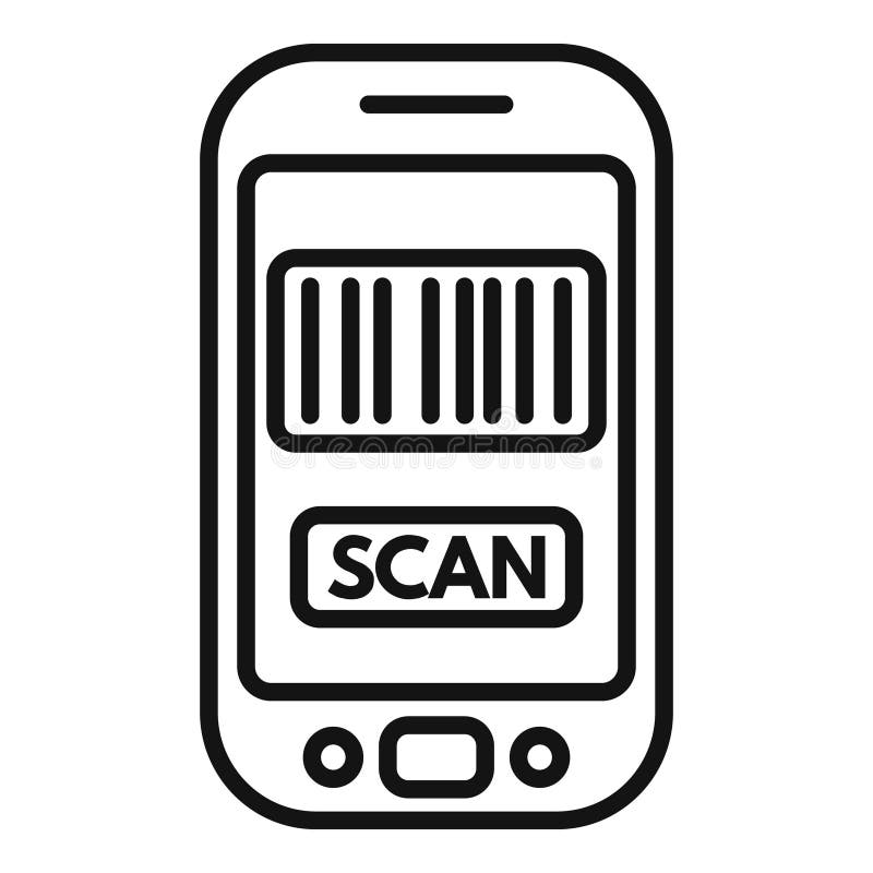 Scan Bar Code Icon Outline Vector. Ticket Pay Label Stock Illustration ...
