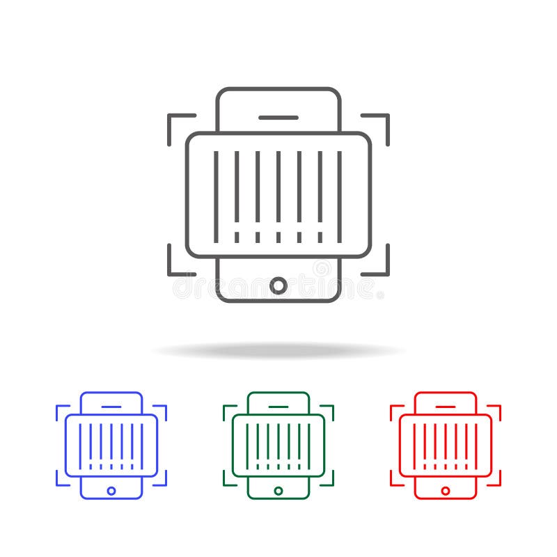 Scan Barcode with Phone Icon. Elements in Multi Colored Icons for ...