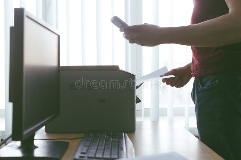 Scan documents. stock photo. Image of printer, working - 132578582