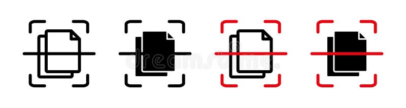 Scan Documents Icon Set. Digital Paper File Scanner Vector Symbol in a ...